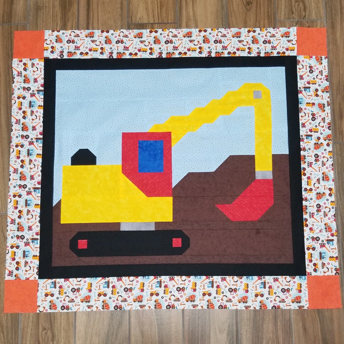 Excavator Quilt Pattern: Baby Boy Construction Theme (PDF Files) - Etsy