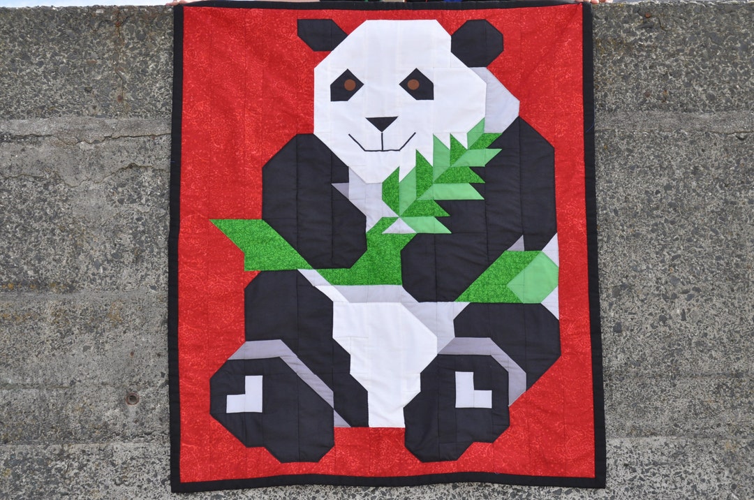 Panda Quilt Pattern With 3 Sizes: 36x42 Baby, 24x28, and 48x56, Border ...