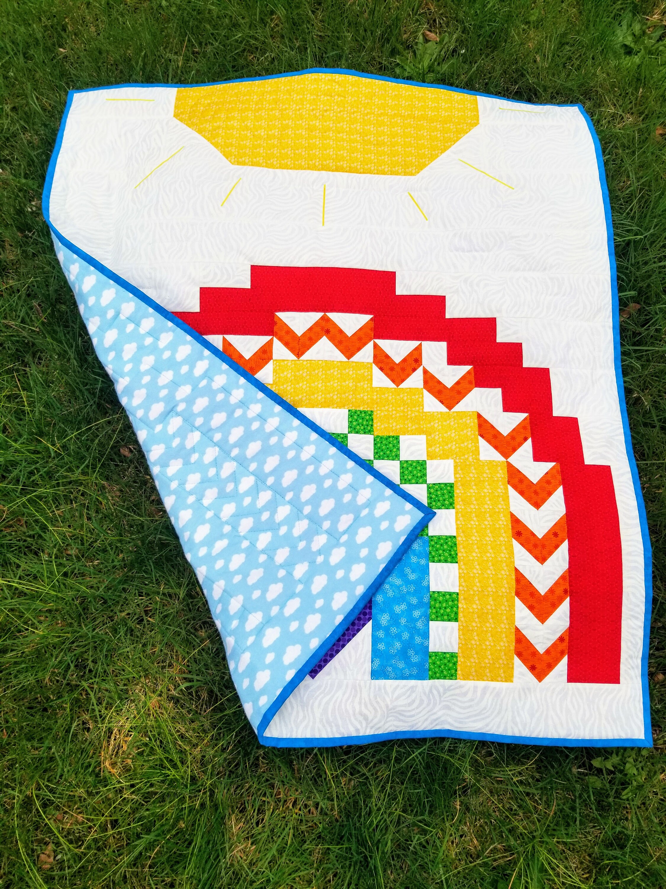 Rainbow Baby Quilt Pattern Multiple Sizes 36x42 With | Etsy