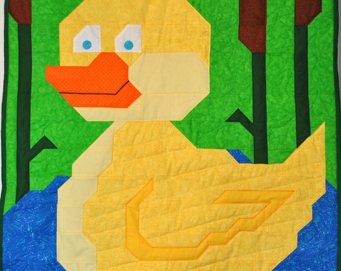 Duck Baby Quilt Pattern in Multiple Sizes 36x42 Crib, 24x28 Wall, 48x56 ...