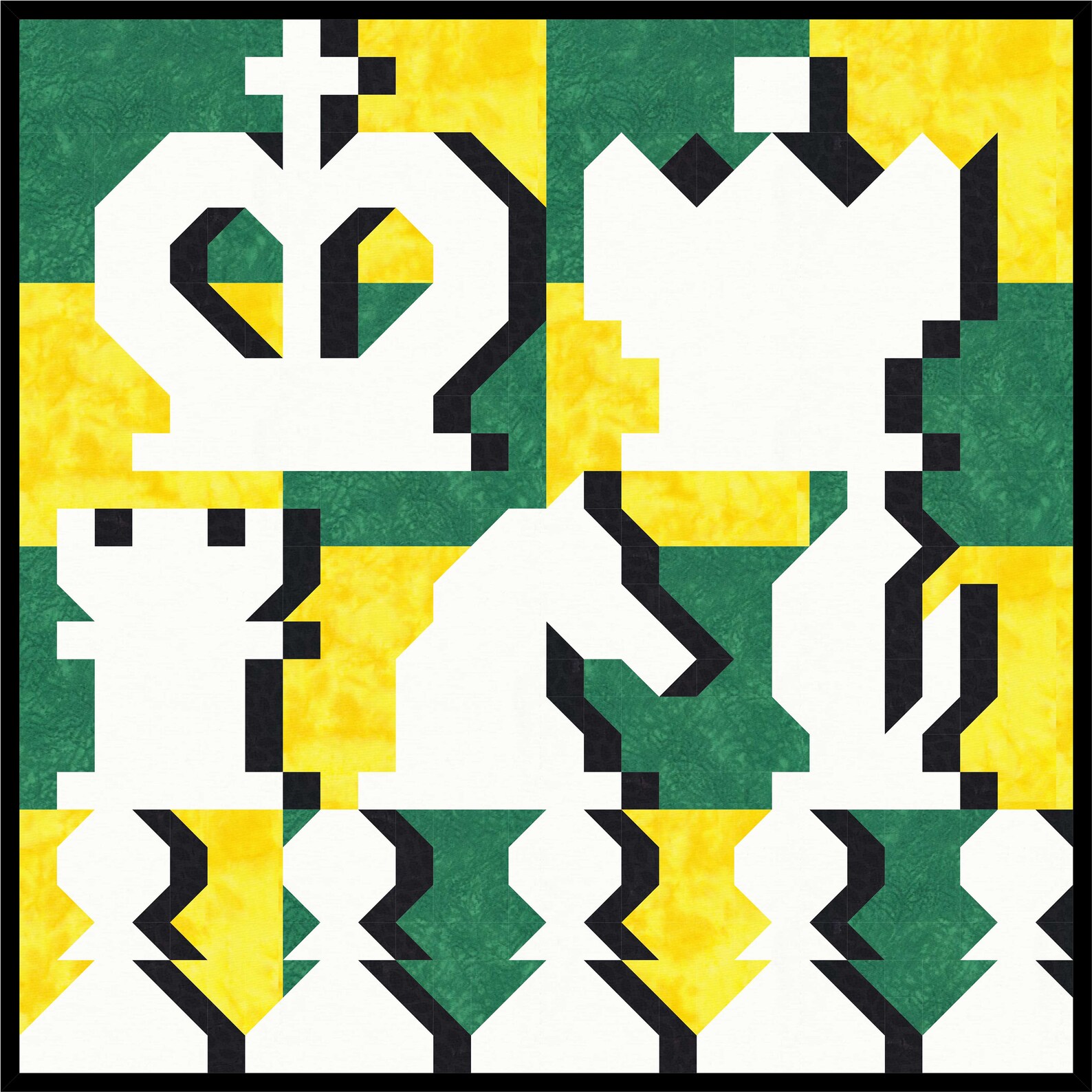 Chess Quilt Pattern With 3 Sizes 42x42, 28x28, and 56x56 Inches ...