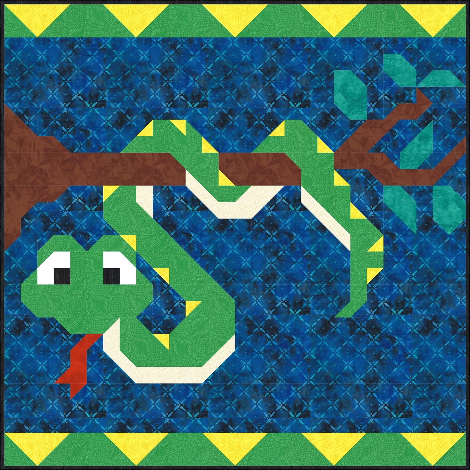 Snake Quilt Pattern, Easy Pieced Image Style (3 Sizes) - Etsy