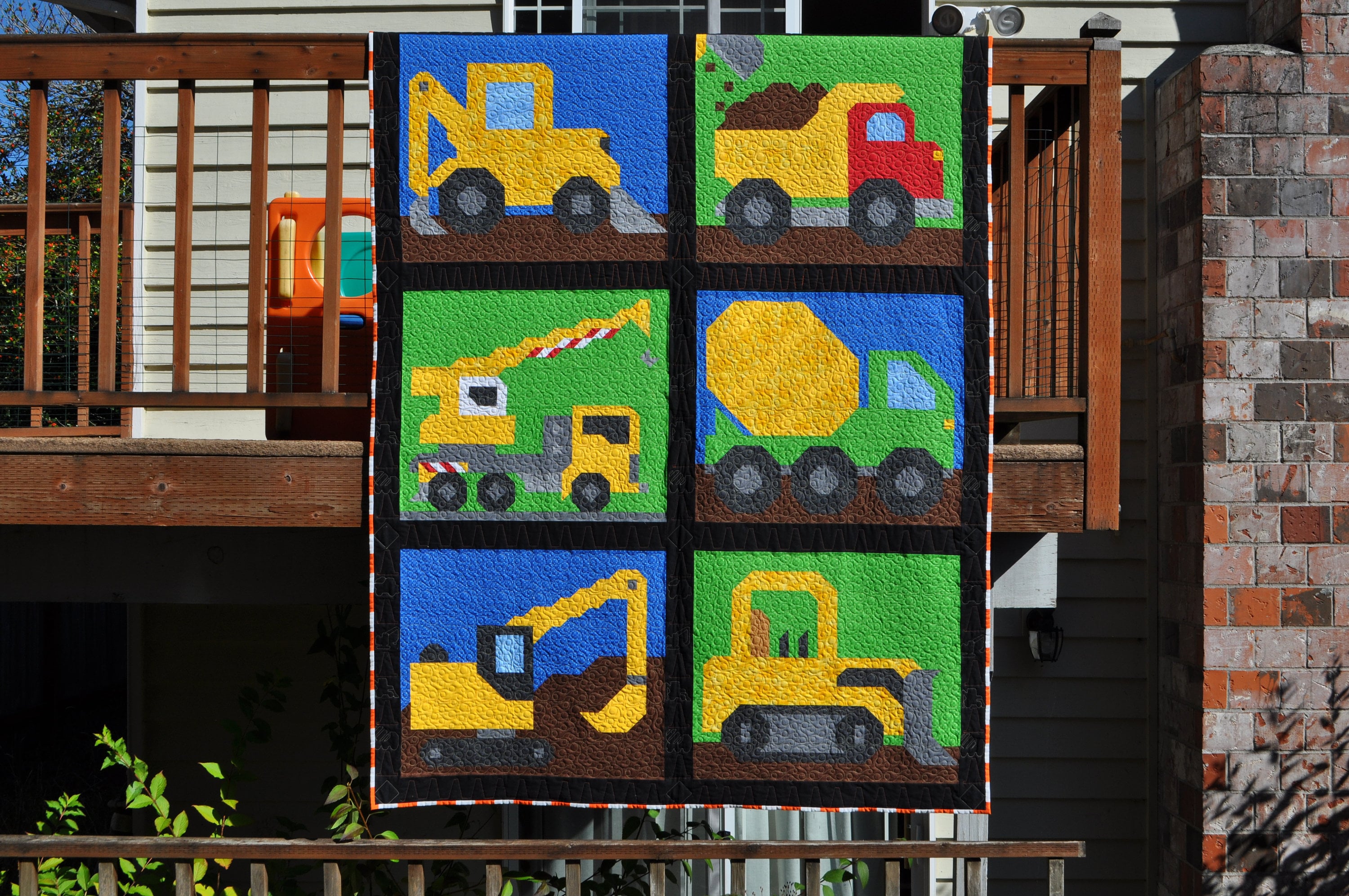 Construction Vehicles Twin Size Quilt Pattern 6 Construction | Etsy Canada