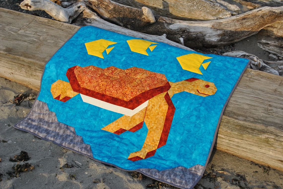 Sea Turtle Quilt Pattern in 3 Sizes: 36x42 Baby 24x28 Wall - Etsy India
