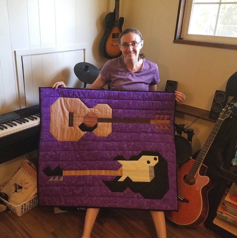 Guitar Quilt Pattern: 3 Sizes, Music Lover Gift (PDF Pattern) - Etsy