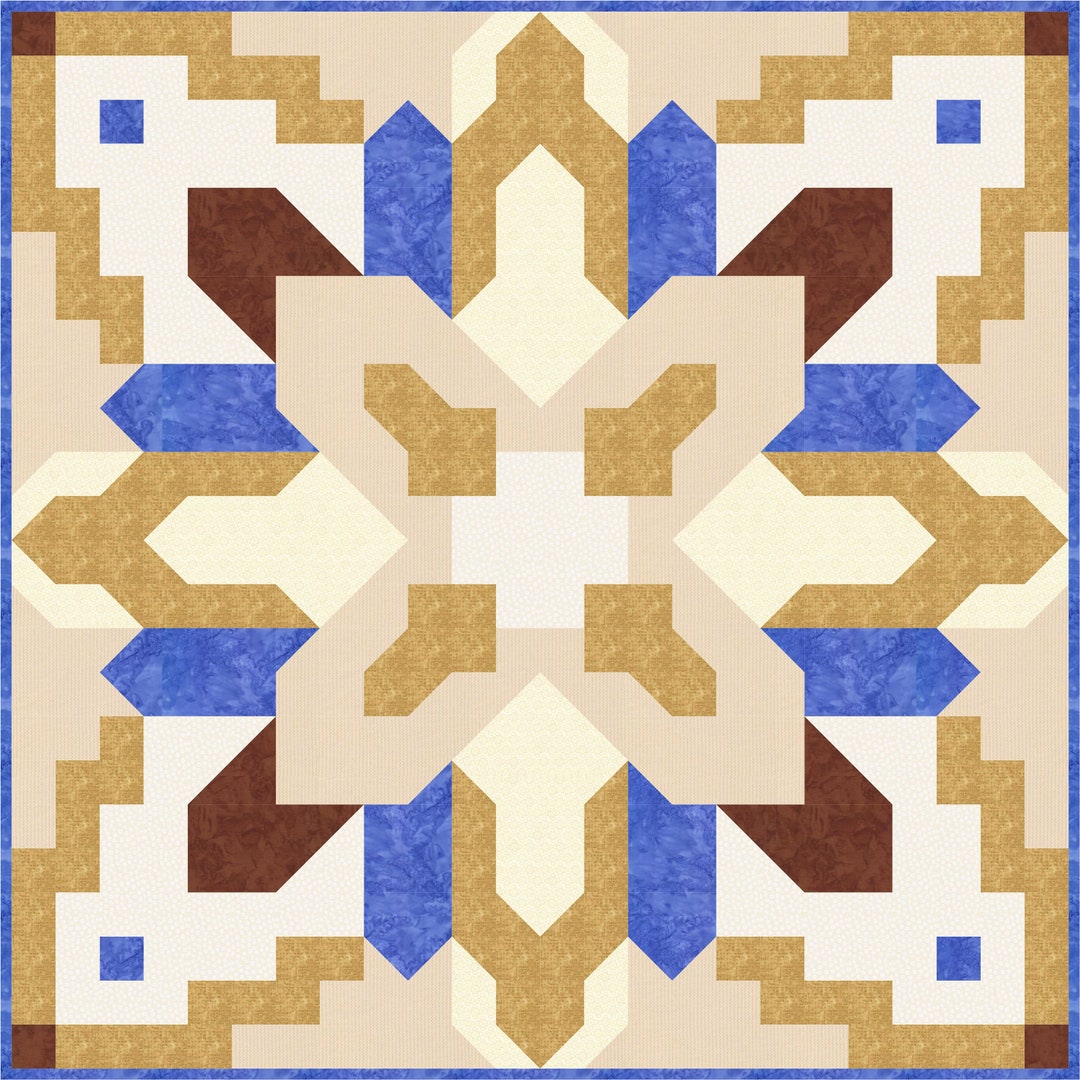 Simple Mandala Quilt Pattern, 3 Sizes: 36x36 Plus 24x24 and 48x48, Made ...