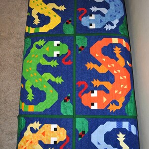 Gecko Quilt Pattern: Lizard Baby Quilt (digital Download) - Etsy
