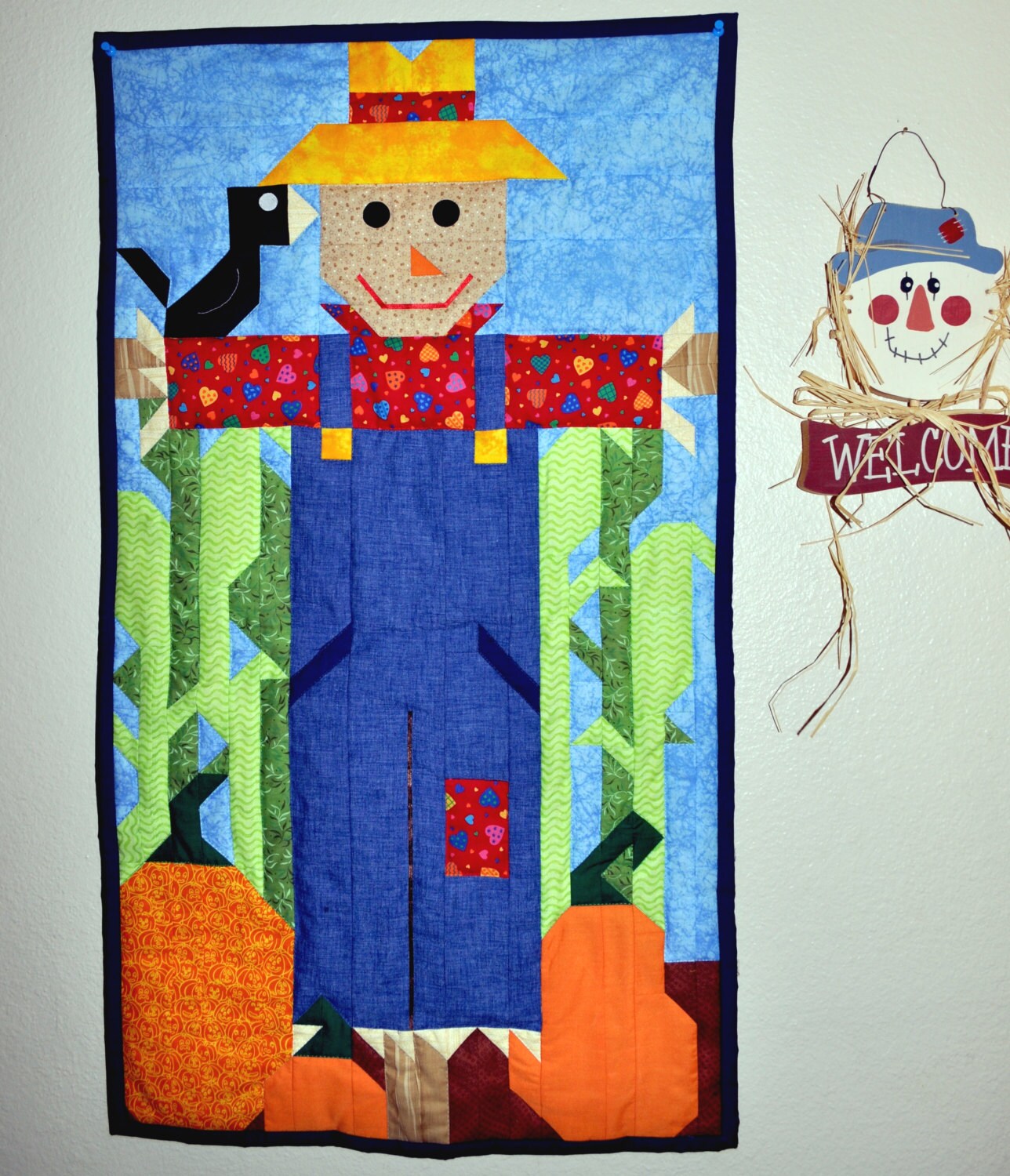 Scarecrow Quilt Pattern: 20x36 Inch Fall Wall Hanging (PDF Pattern) - Etsy