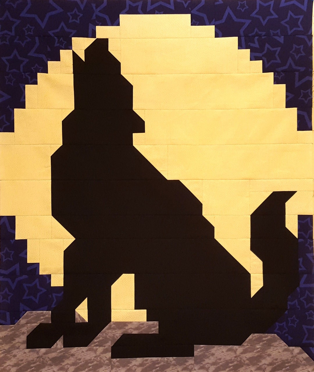 Wolf Quilt Pattern, in Multiple Sizes: 39x47, 26x31 Wall, and 52x62 Lap ...