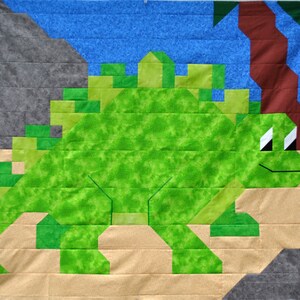 Dinosaur Quilt Pattern, Stegosaurus, in Multiple Sizes 36x42 Crib ...