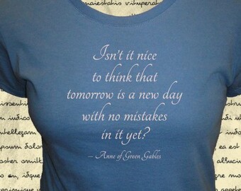 Anne of Green Gables Girls Shirt Tomorrow is a New Day With | Etsy