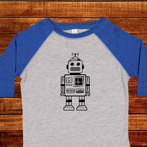Robot - Robotics Shirt for Boys or Girls Raglan 3/4 Long Sleeved T ...
