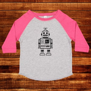 Robot - Robotics Shirt for Boys or Girls Raglan 3/4 Long Sleeved T ...