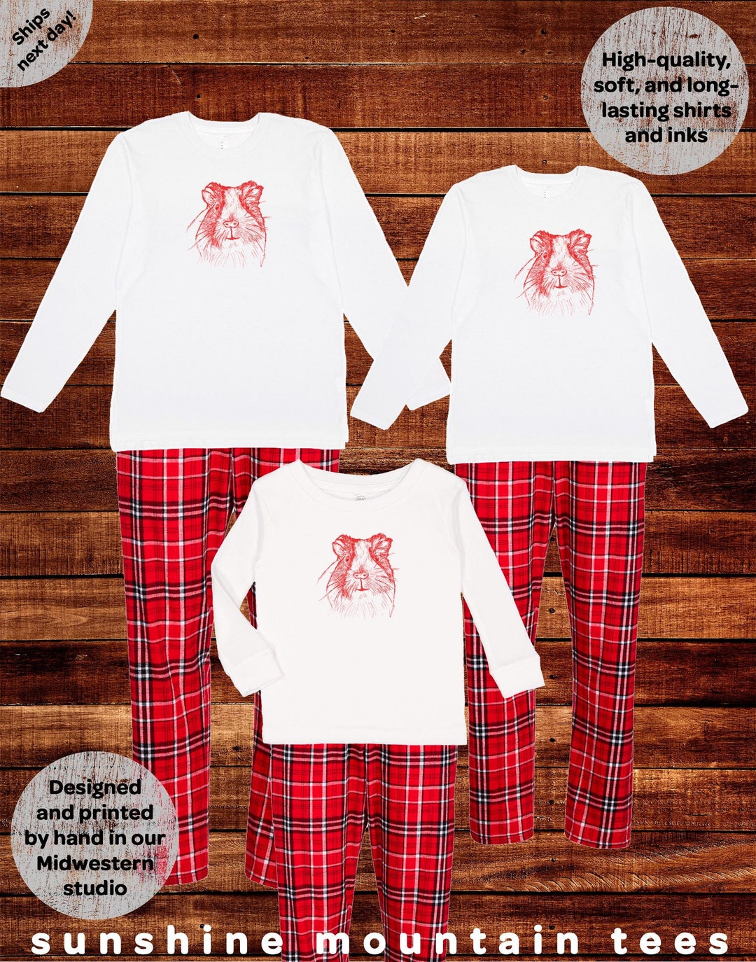Guinea Pig Pajamas Pet Guinea Pigs Face Owner Pajama Holiday Matching ...