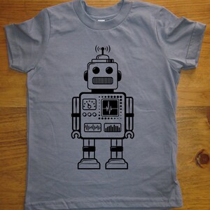 Robot Shirt - Retro Robot Kids T Shirt - 8 Colors Available - Sizes 2T ...