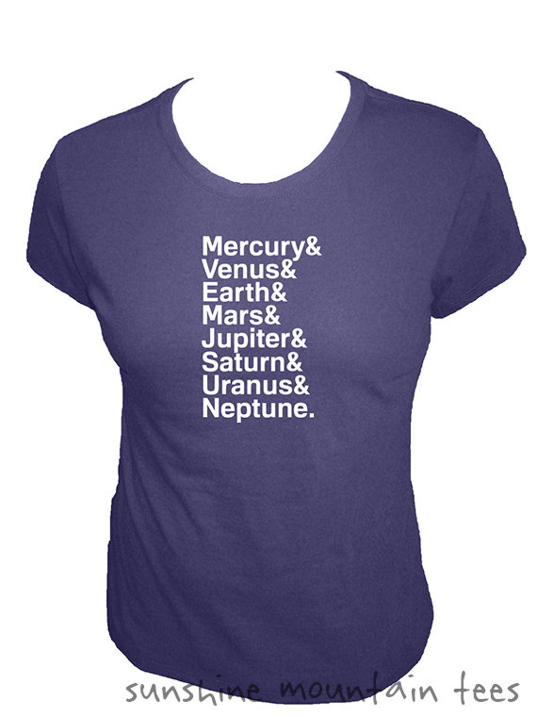 Planet Solar System Shirt - Womens Organic Shirt - Mercury Venus Earth ...