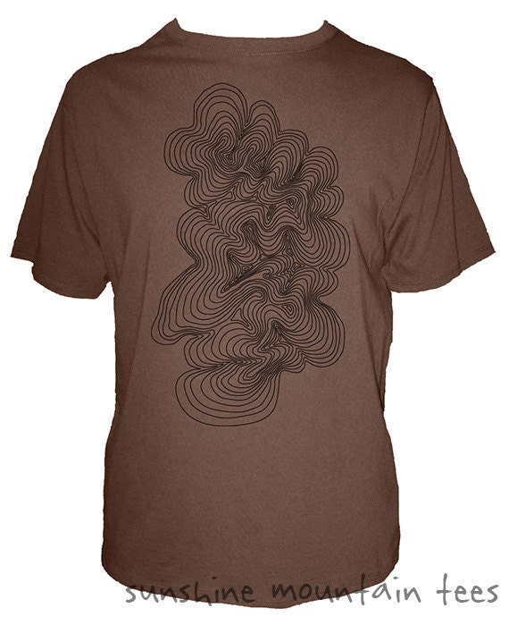 Mens Geometric Topographical Map Shirt - Mens T Shirt - Geometric Lines ...