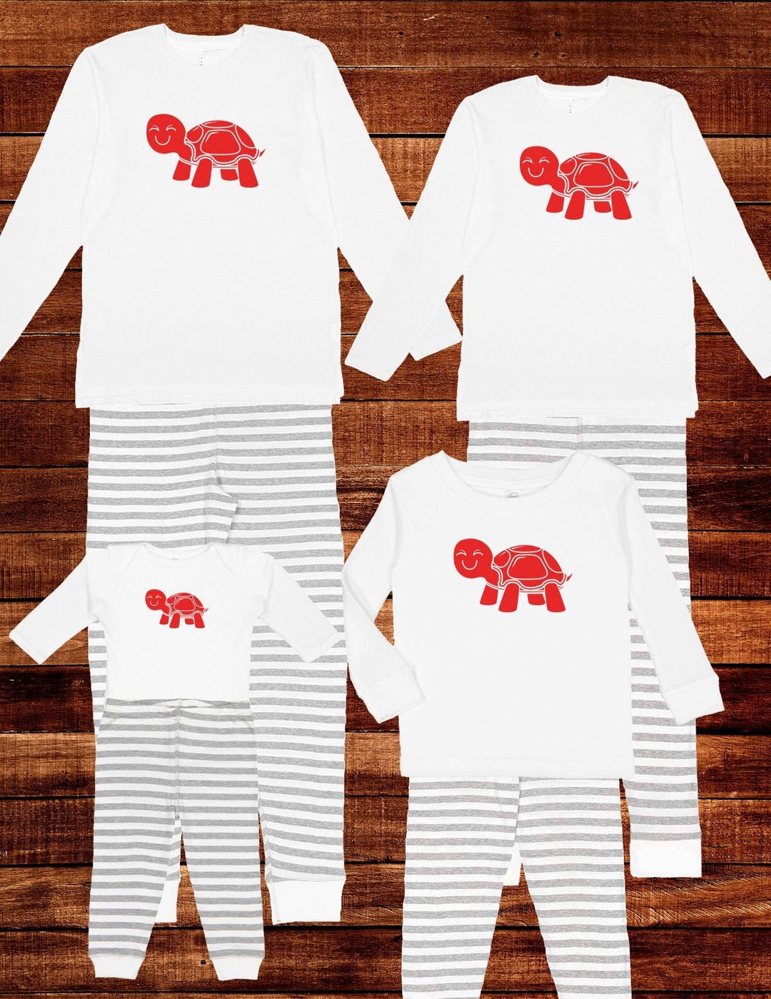 Turtle Family Pajamas Turtle Tortoise Boys Girls Animal Pjs - Etsy
