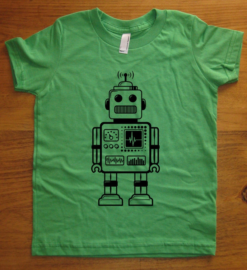 Robot Shirt Retro Robot Kids T Shirt 8 Colors Available - Etsy