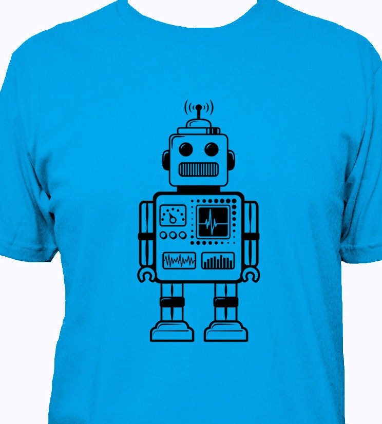 Robot Shirt Retro Robot Mens T Shirt 5 Colors Available | Etsy