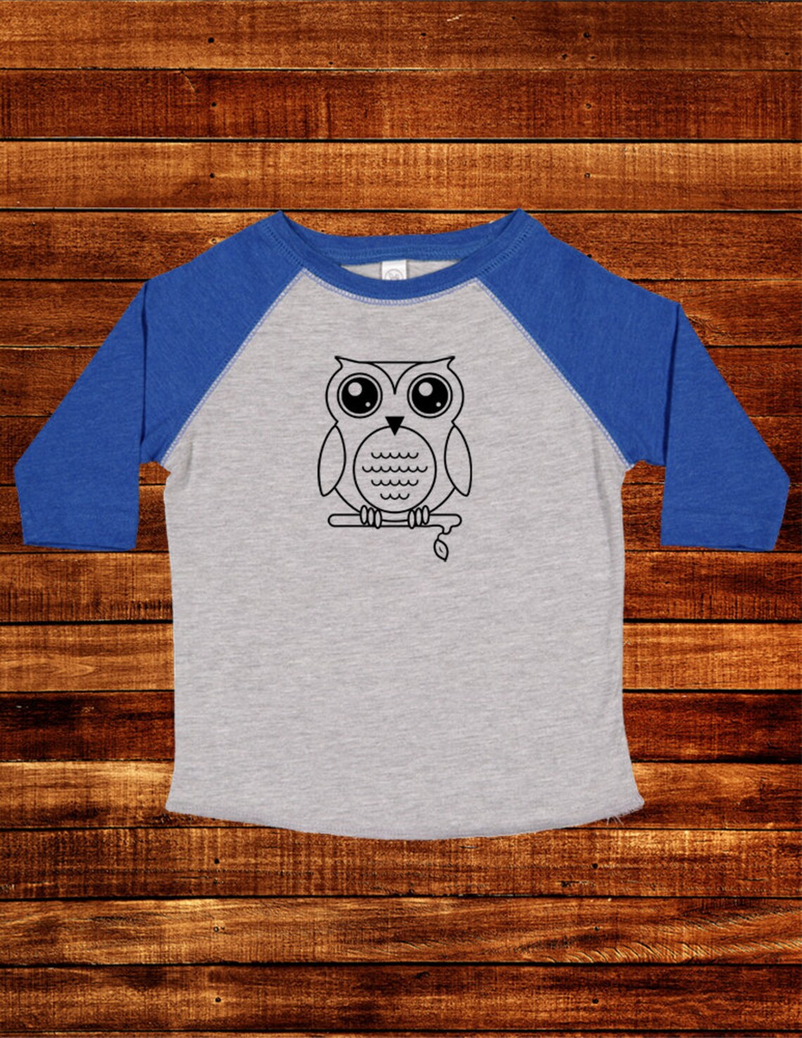 Owl Cute Owl Shirt for Girls or Boys Pink Blue Black Raglan - Etsy
