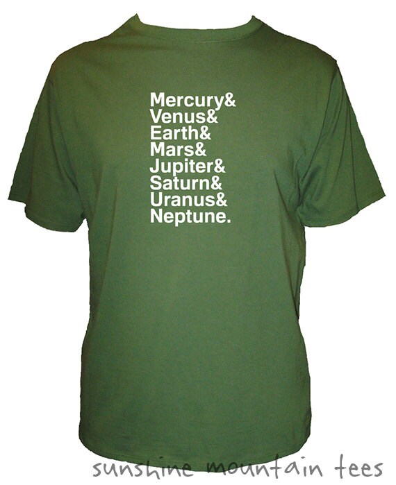 Mens Planet Solar System Shirt Mens T Shirt Organic Gift | Etsy
