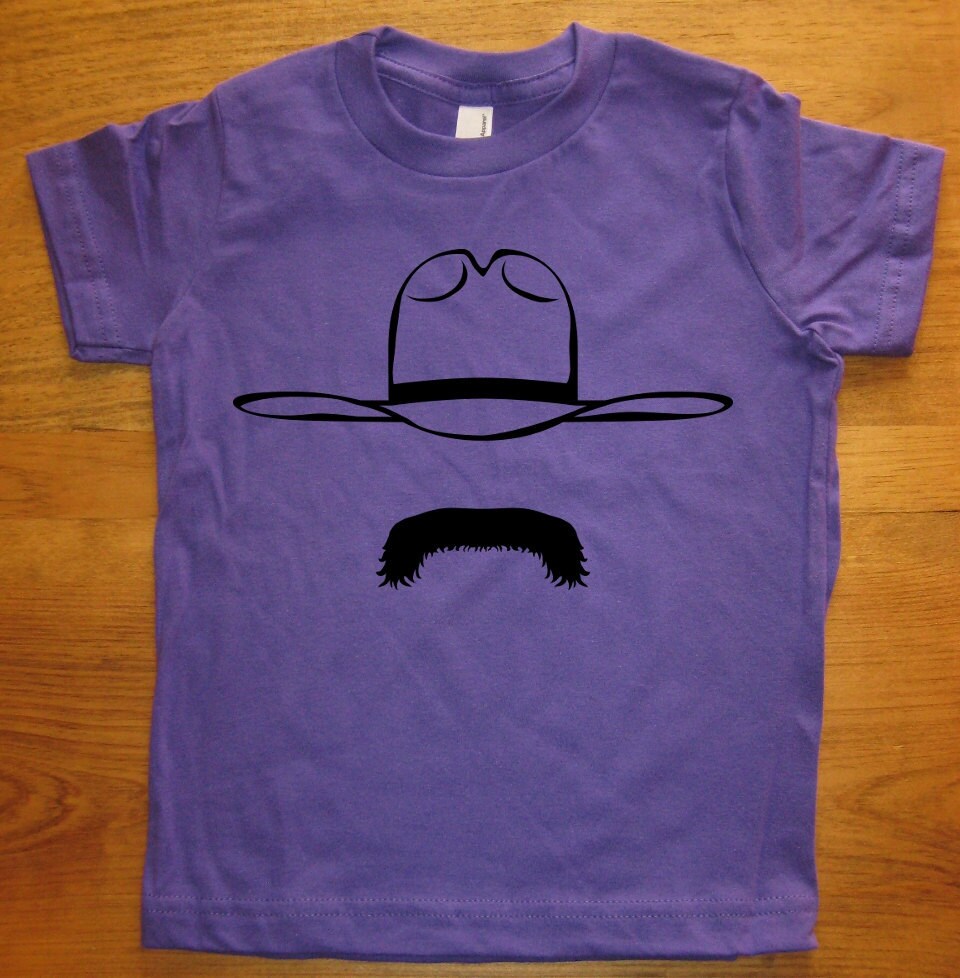 Mustache Shirt - Mustache Cowboy T Shirt - 8 Colors Available - Kids ...