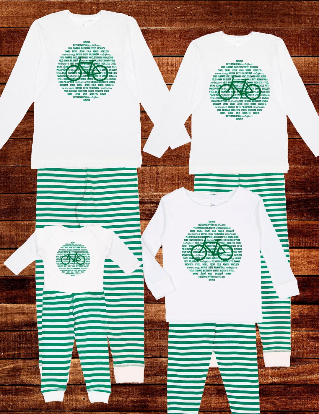 Family Matching Pajamas Bike Cyclist Family Long Sleeved - Etsy