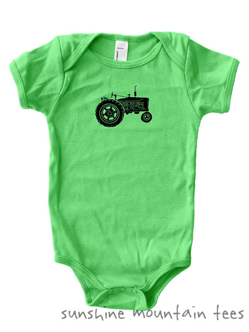 Tractor Baby Shirt - Tractor Farm Baby Shirt - Baby Shirt - Green Pink ...