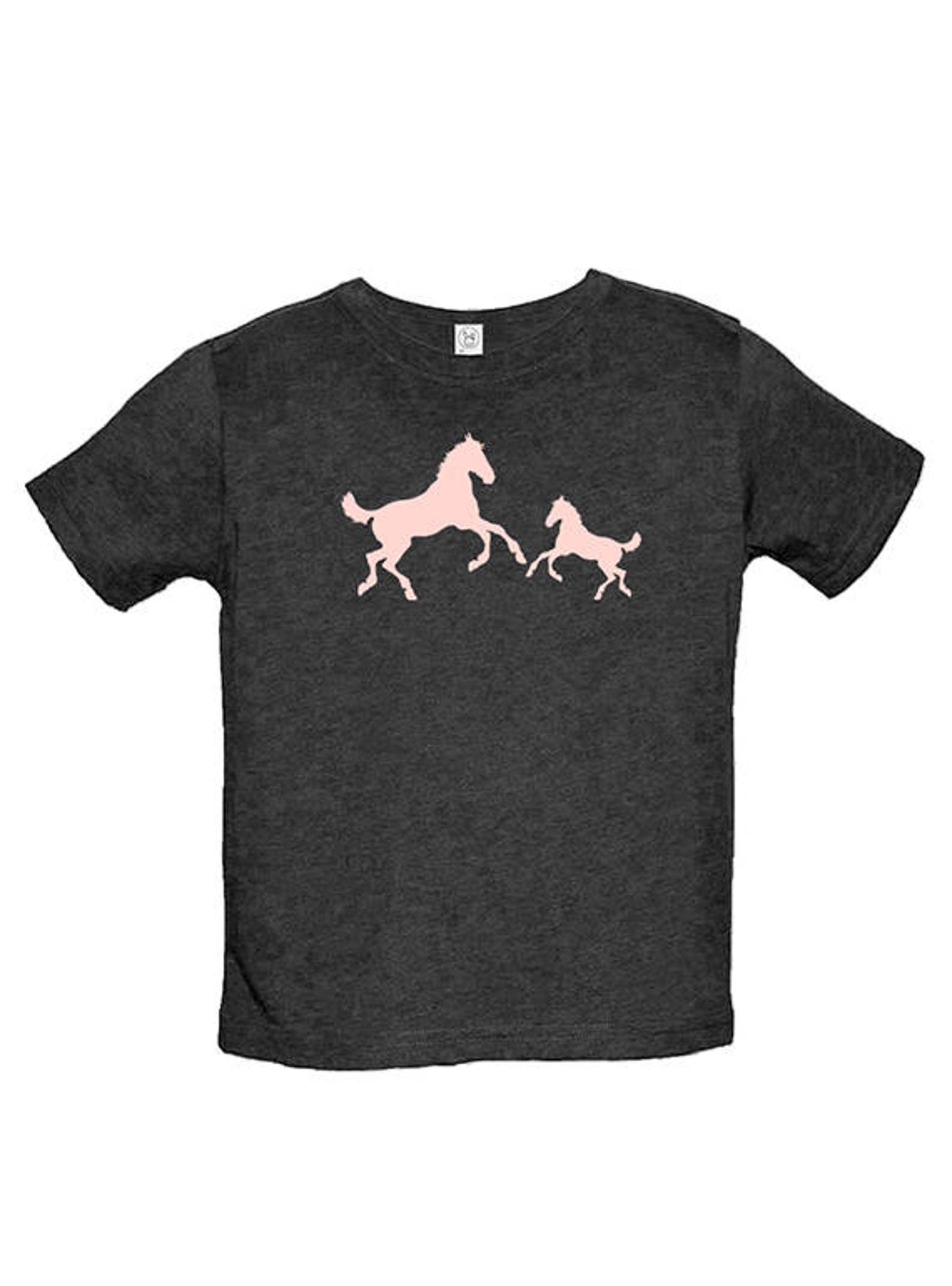 Cowgirl Horse Girls Shirt - Pony Pair Kids Tee - Girls Love Horses ...