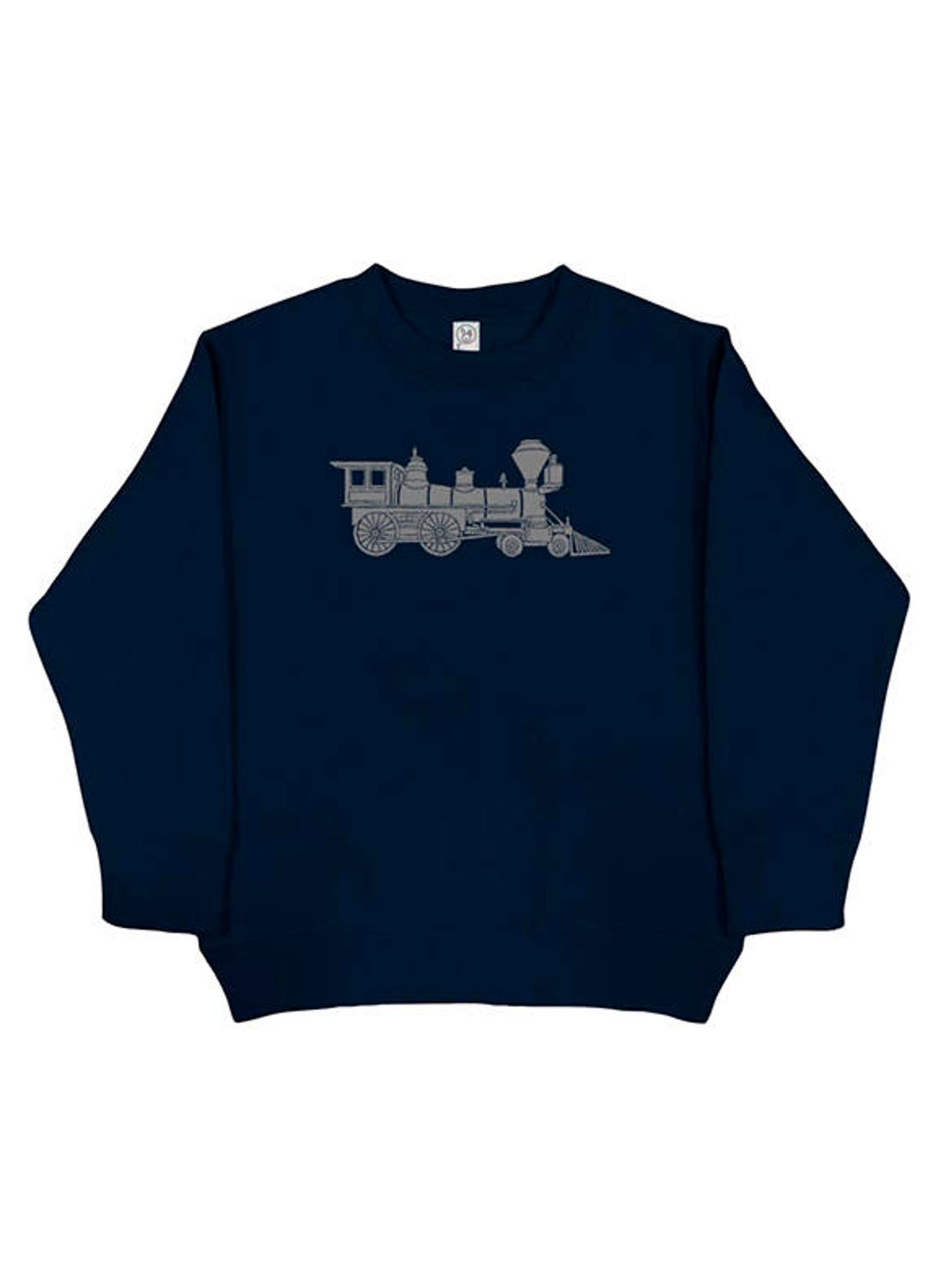 Train Engine Kids - Girls or Boys Long Sleeved Navy Blue - Fleece Shirt ...