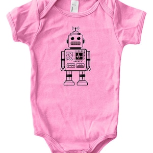 Robot Baby Shirt Geek Robot Baby One Piece Baby Shirt Green Pink Blue 3 ...