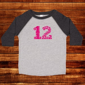 12th Birthday Shirt for Boys or Girls Raglan 3/4 Long Sleeved T Shirt ...