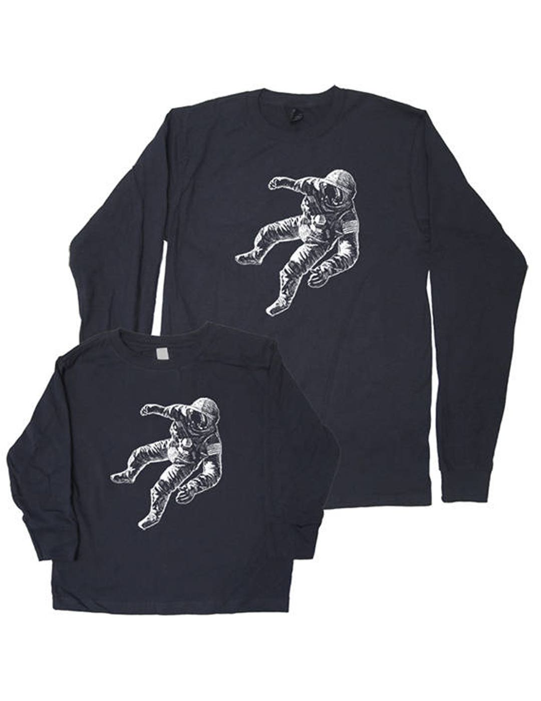 Father Son Dad Daughter Matching Shirts Long Sleeved Astronaut Space ...