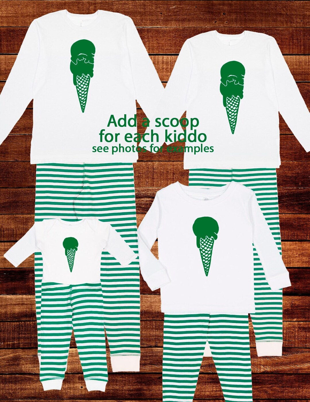 Fathers Day Pajamas Family Matching Pajamas Ice Cream Set Pajama Set ...