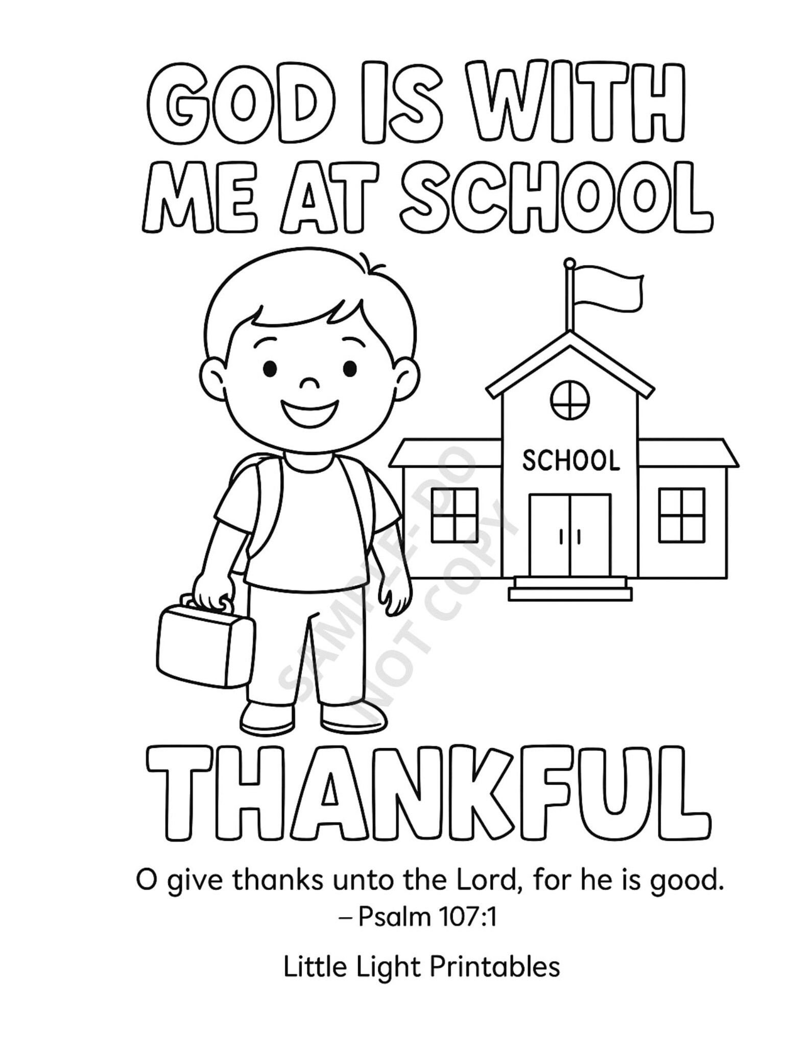 Back to School Christian Coloring Pages Bundle - "god is With Me" - Etsy
