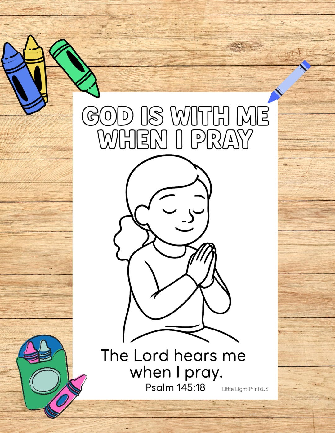 Prayer Coloring Pages for Kids: Bible Verse Christian Activity ...
