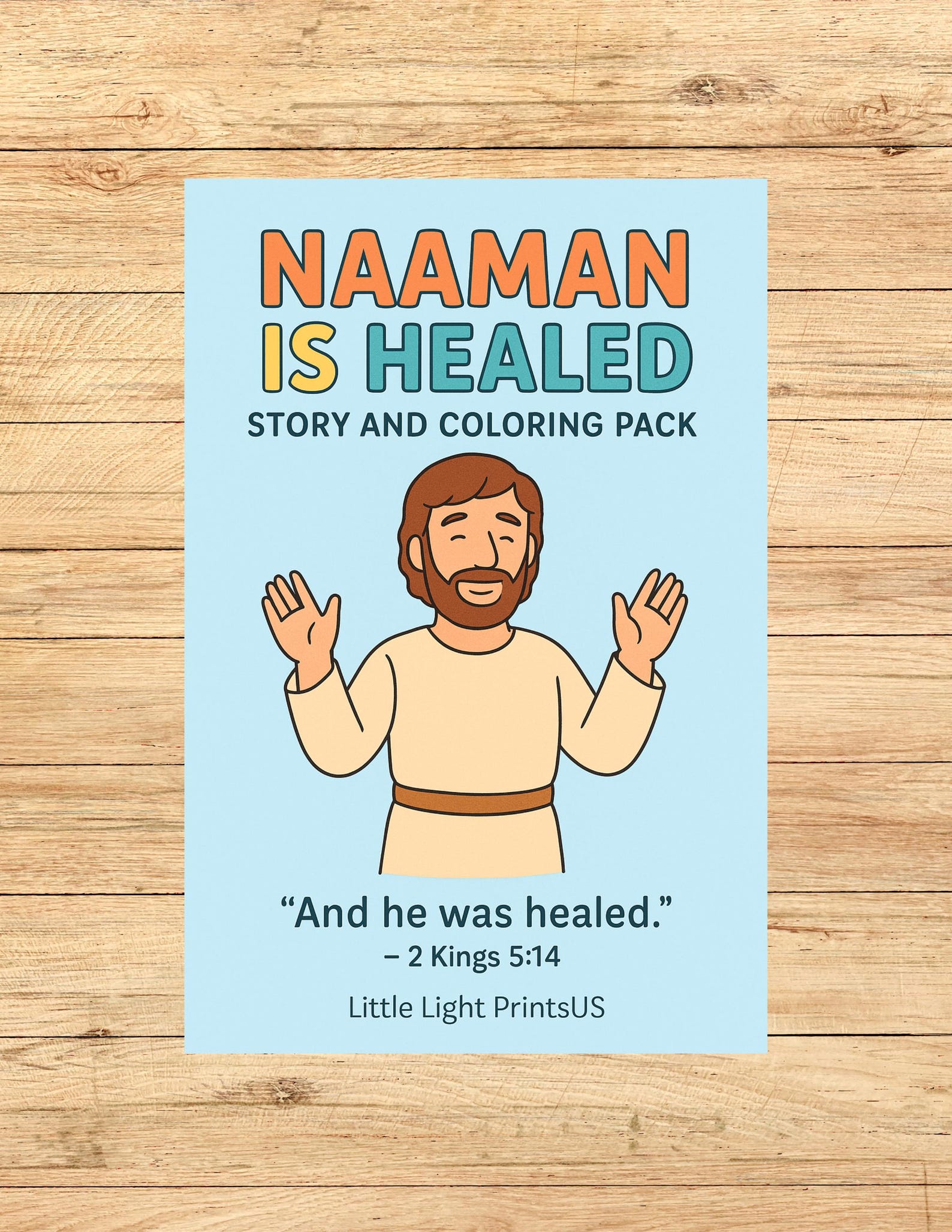 Naaman is Healed Story and Coloring Pages for Kids (digital Download ...