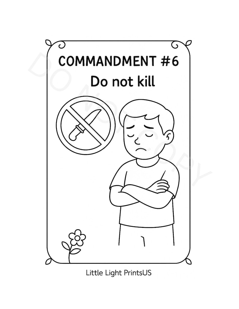The Ten Commandments Coloring Pages for Kids/ Christin Bible Learning ...