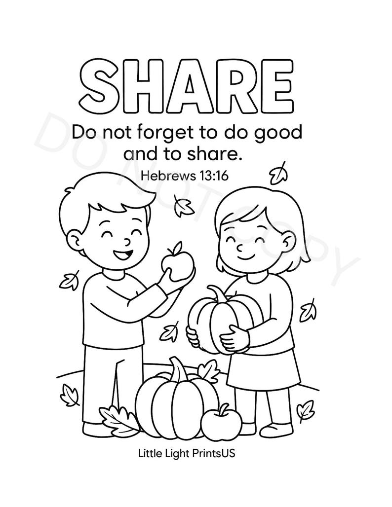 Harvest Blessings Fall Bible Coloring Pack/christian Coloring Pages for ...