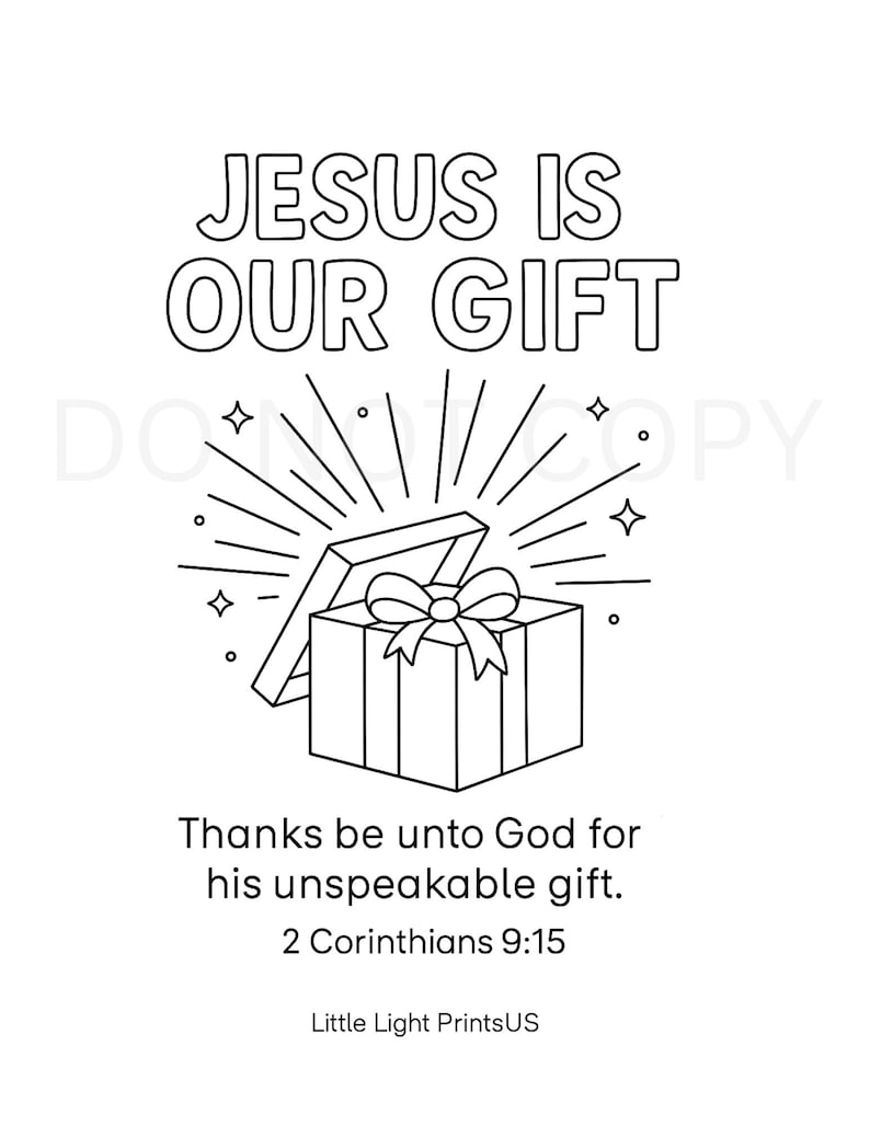 The Greatest Gift is Jesus Christmas Coloring Pack. Nativity Bible ...