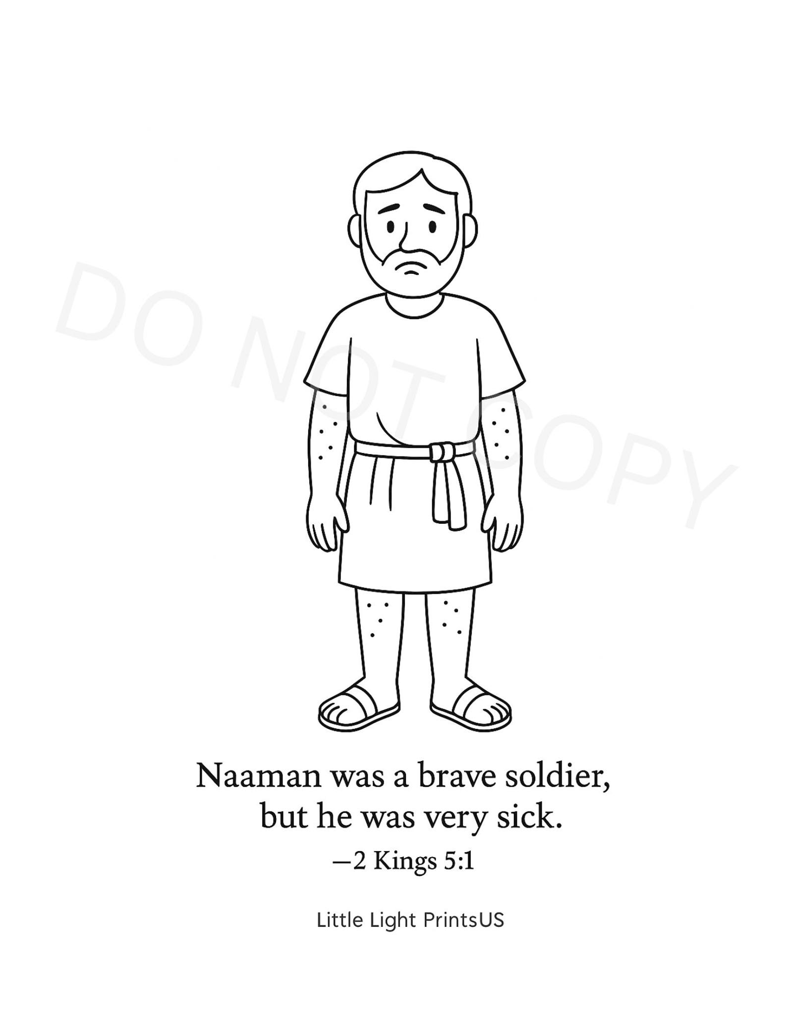 Naaman is Healed Story and Coloring Pages for Kids (digital Download ...