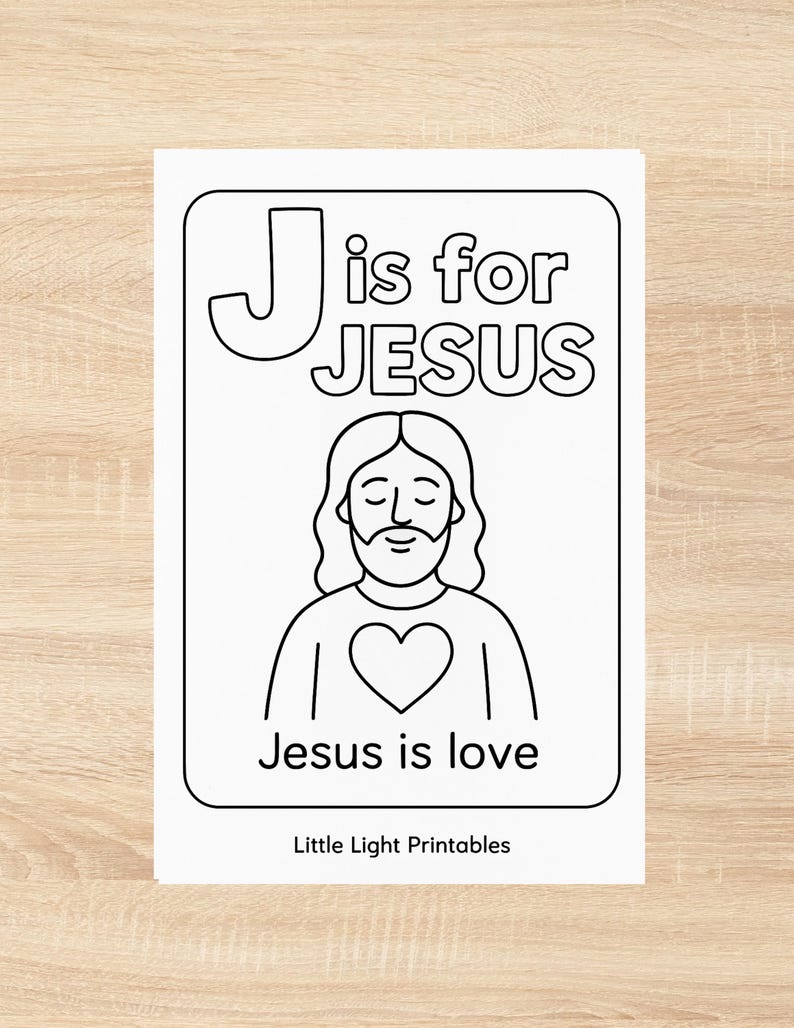 Letter J is for Jesus Coloring Page - Christian Alphabet Printable for ...