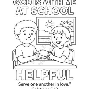 Back to School Christian Coloring Pages Bundle - "god is With Me" - Etsy