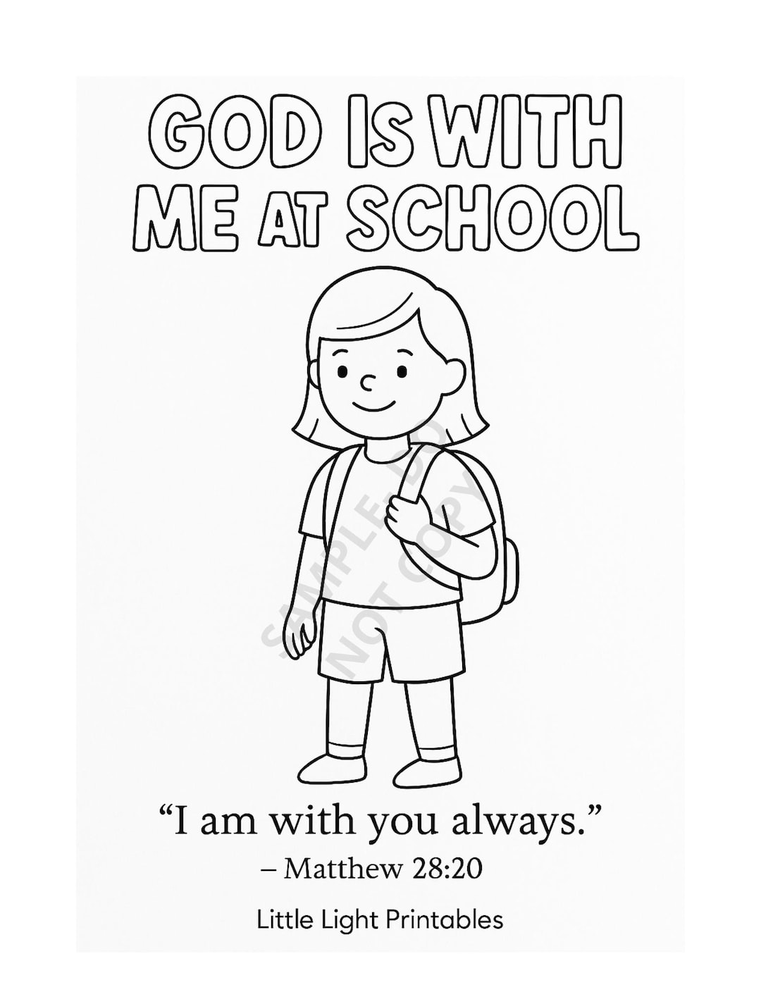 Back to School Christian Coloring Pages Bundle - "god is With Me" - Etsy