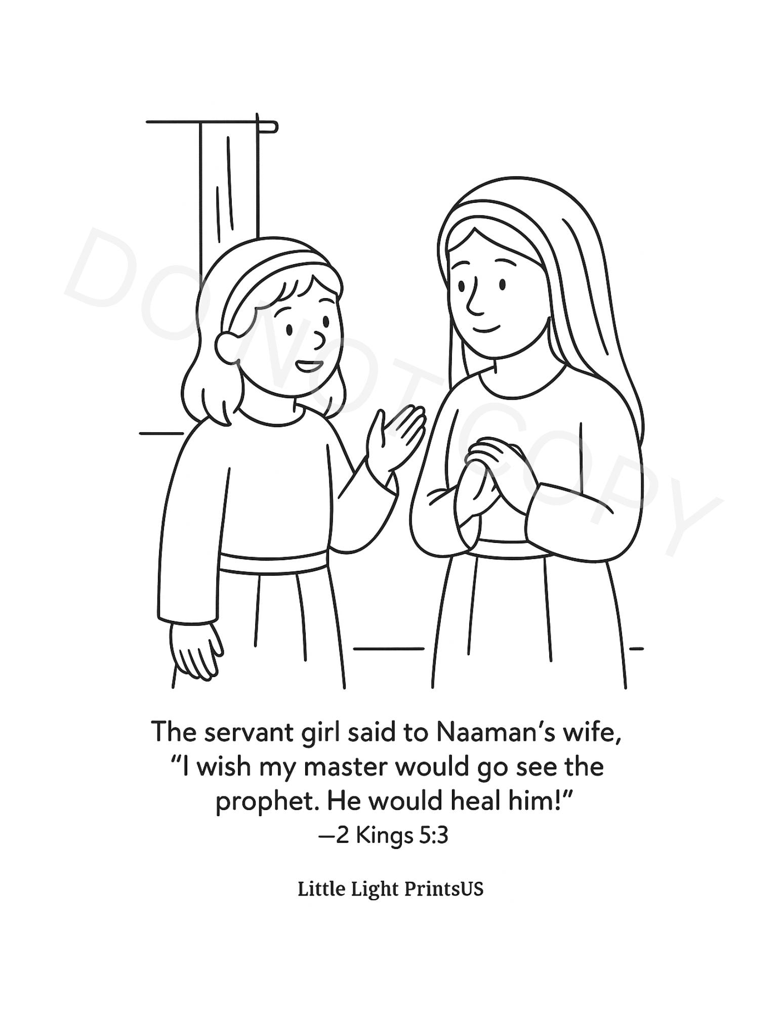 Naaman is Healed Story and Coloring Pages for Kids (digital Download ...