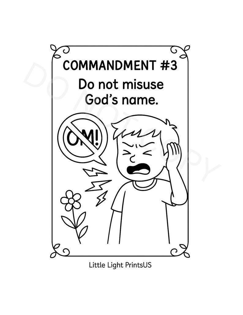 The Ten Commandments Coloring Pages for Kids/ Christin Bible Learning ...