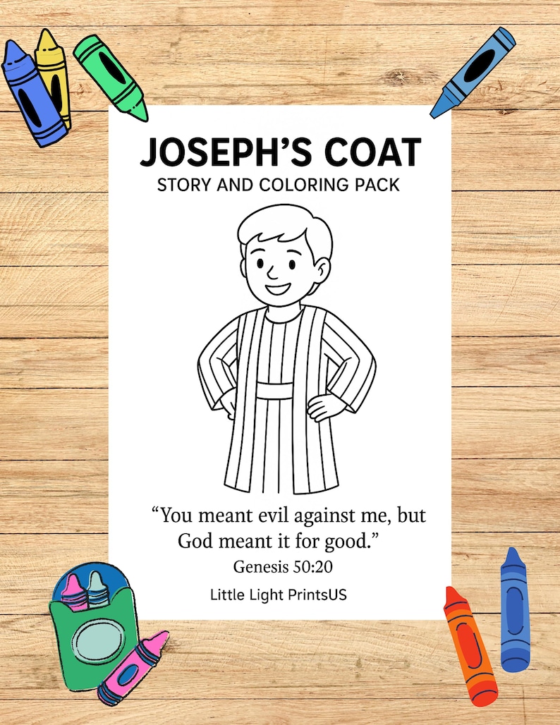 Joseph's Coat Story Coloring Pages: Kids Sunday School Printable ...