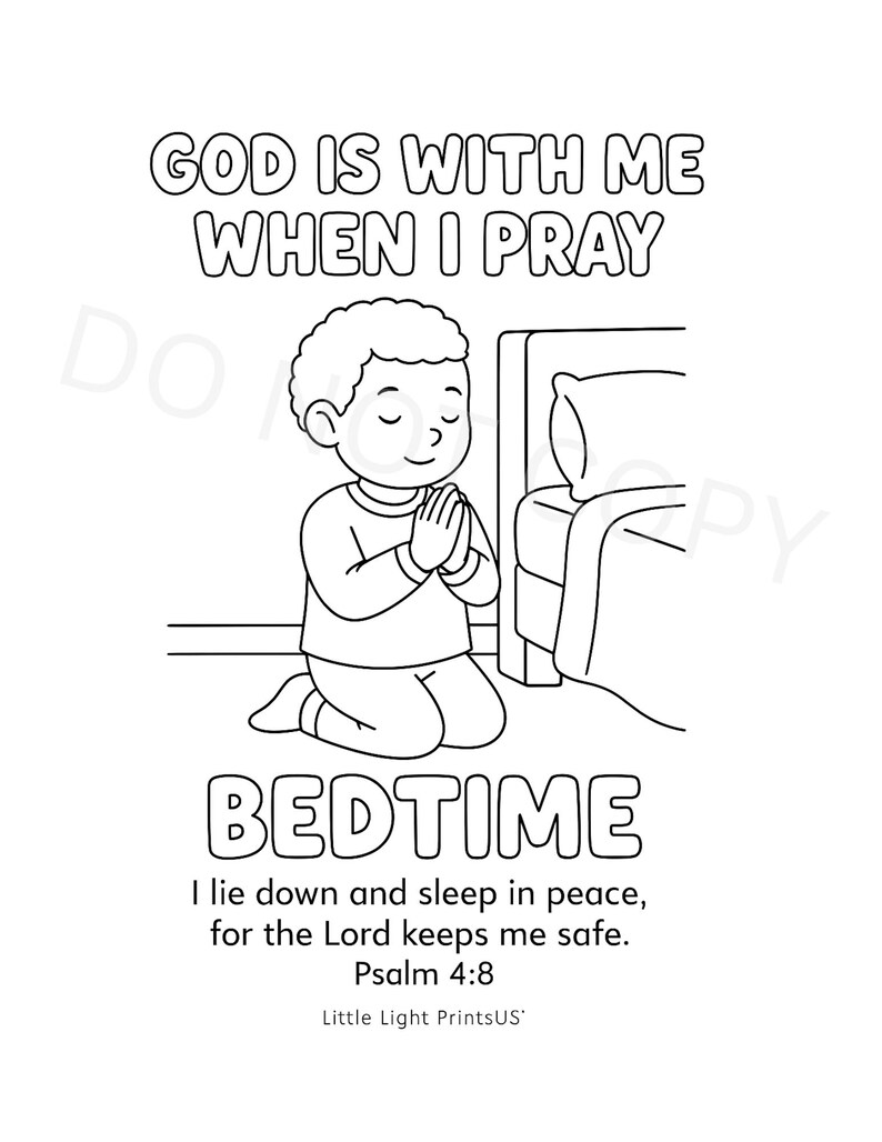 Prayer Coloring Pages for Kids: Bible Verse Christian Activity ...