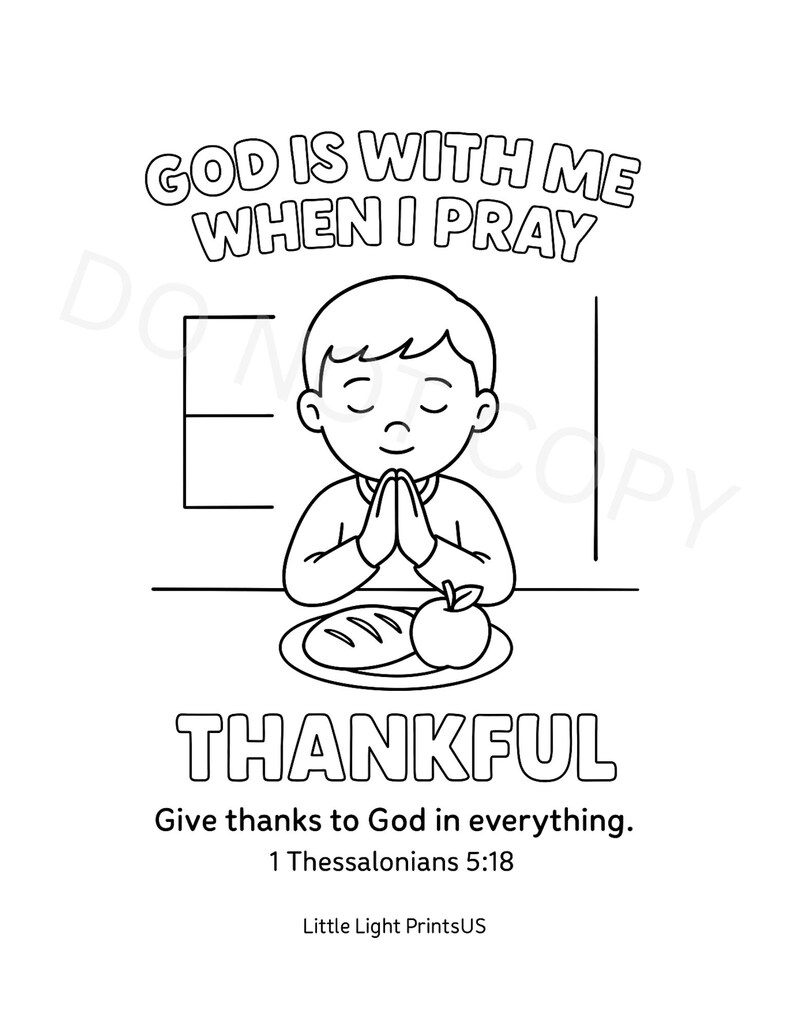 Prayer Coloring Pages for Kids: Bible Verse Christian Activity ...
